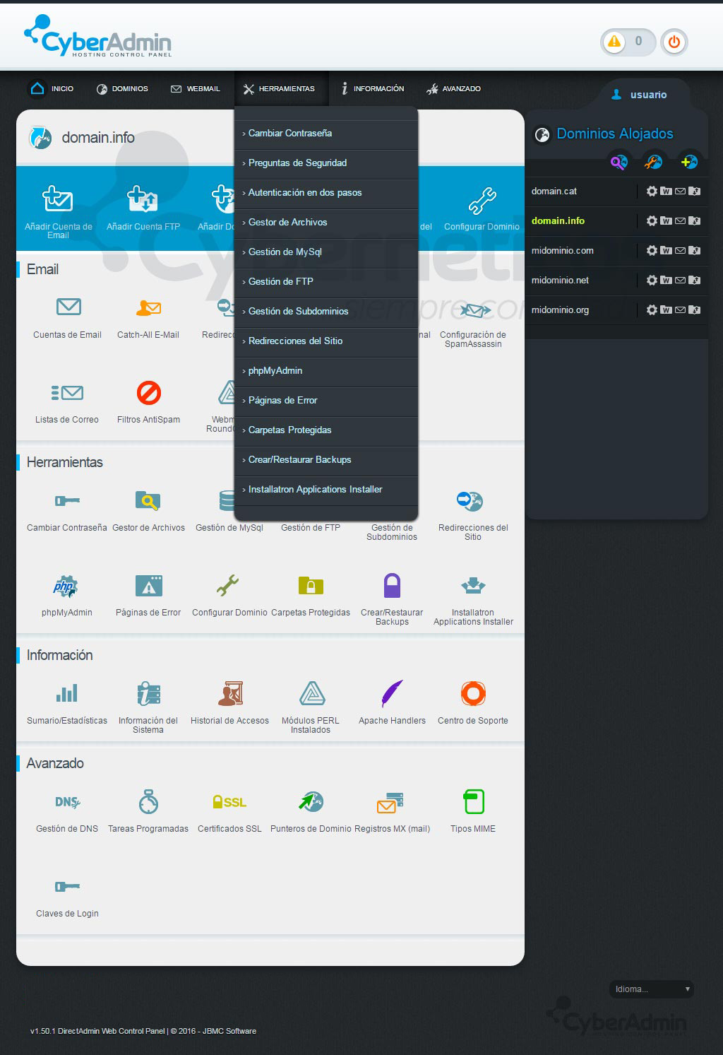 Panel de control DirectAdmin